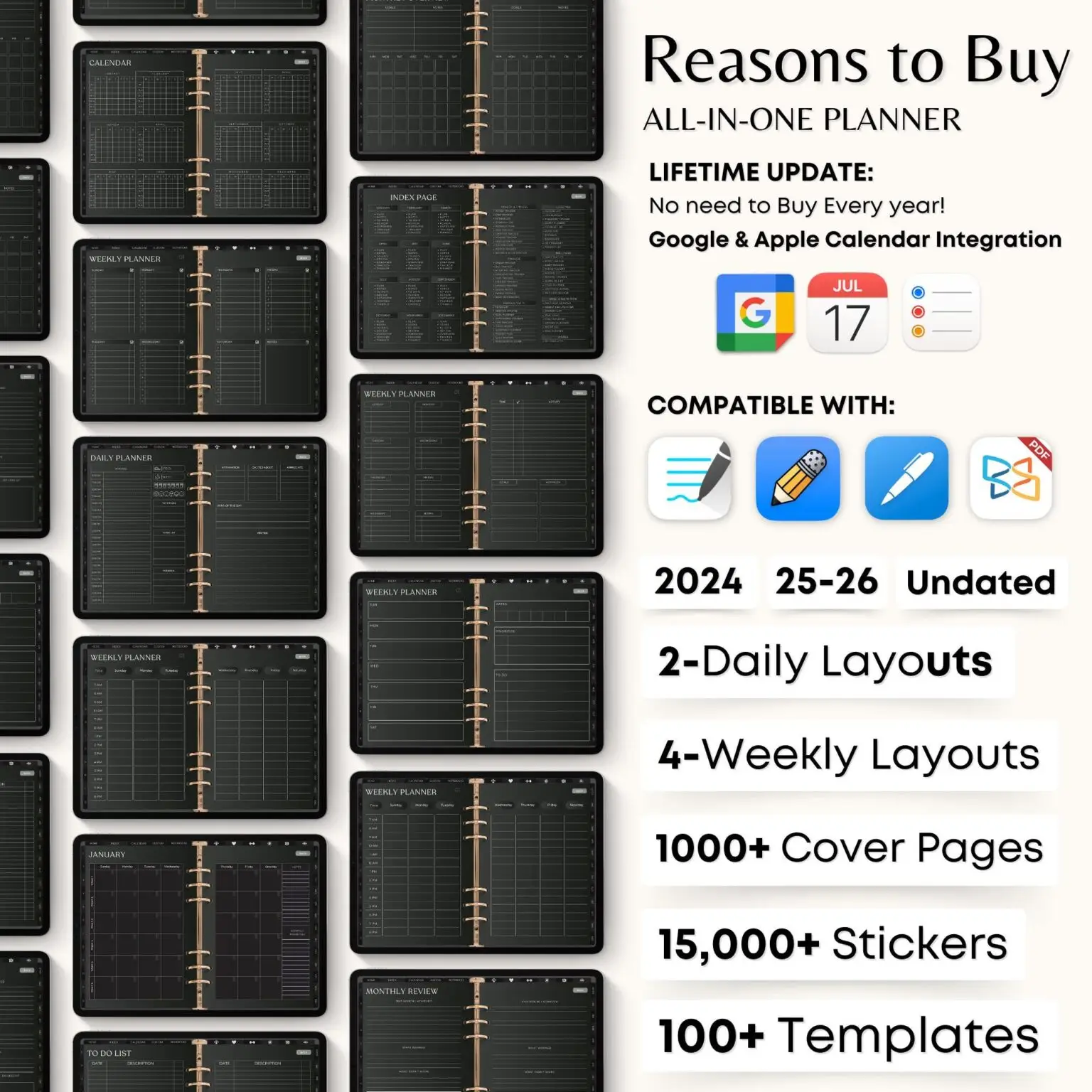 Ultimate Digital Planner 2025-2026 | Dark Mode for Your Life