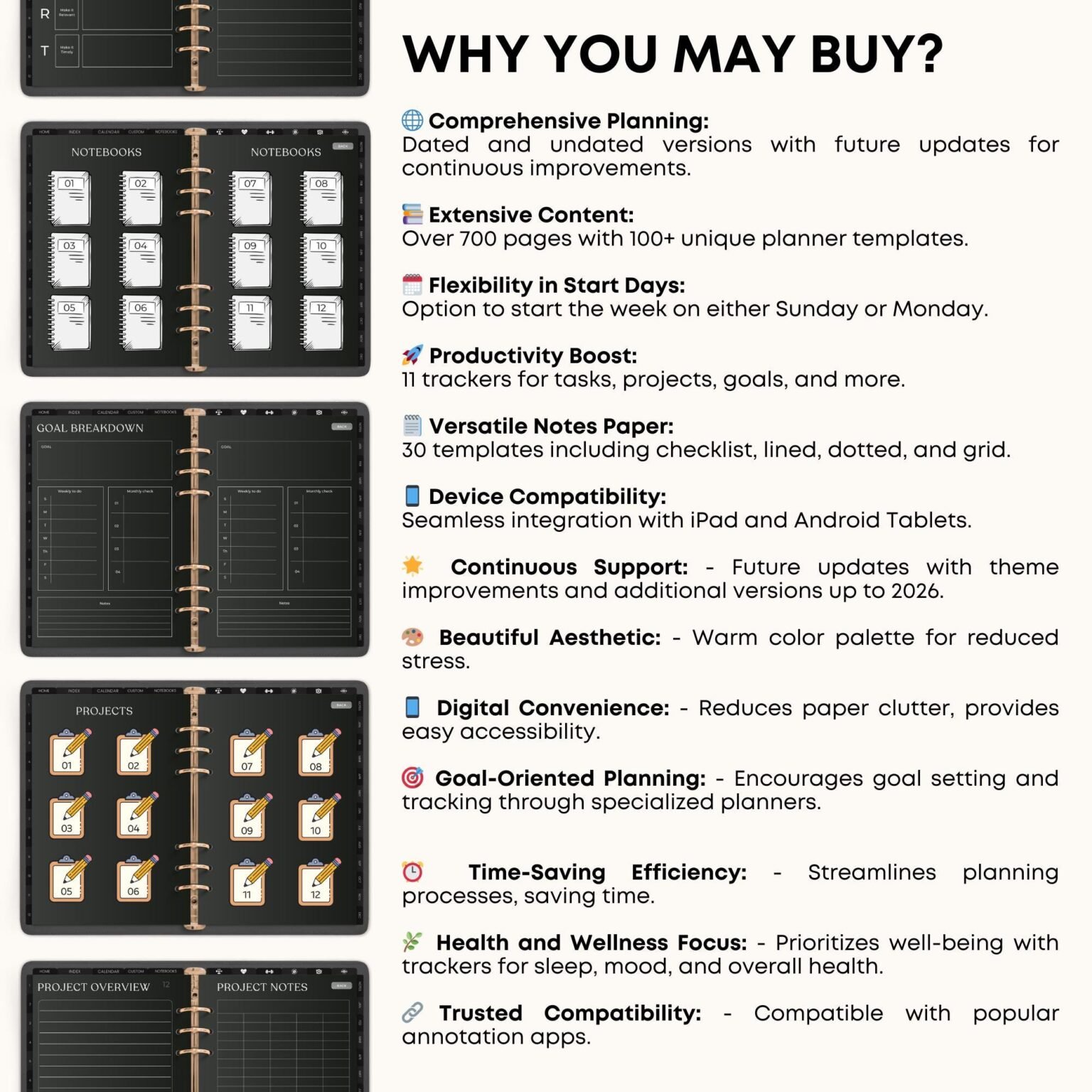 Ultimate Digital Planner 2025-2026 | Dark Mode for Your Life